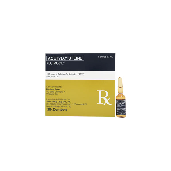 FLUIMUCIL Acetylcysteine 100mg / mL Solution for Inhalation 3mL 1's ...